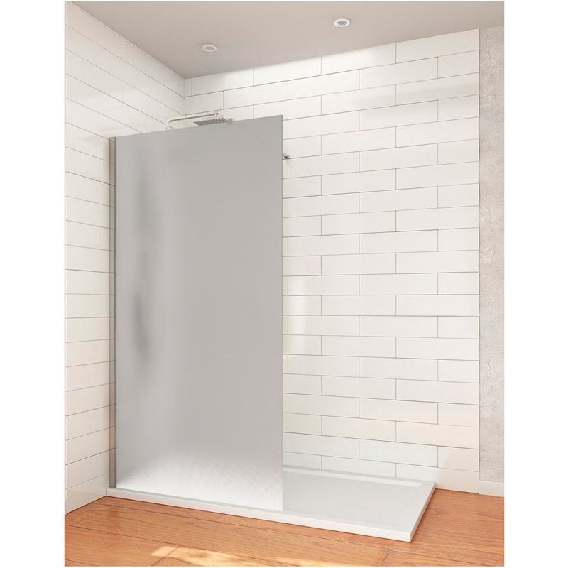 Mampara de ducha con cristal fijo modelo Walk-in. Reversible. perfíl ...